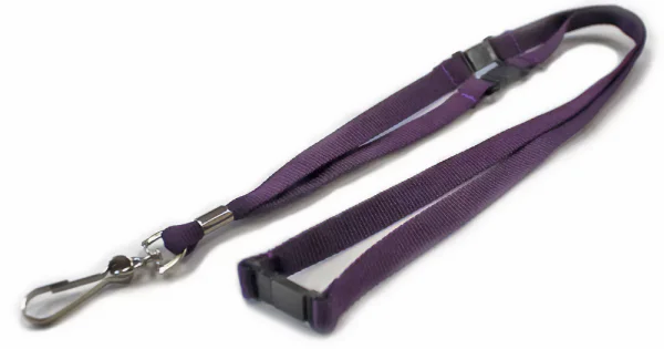 10mm Purple Lanyards with 3 Health and Safety Breakaways