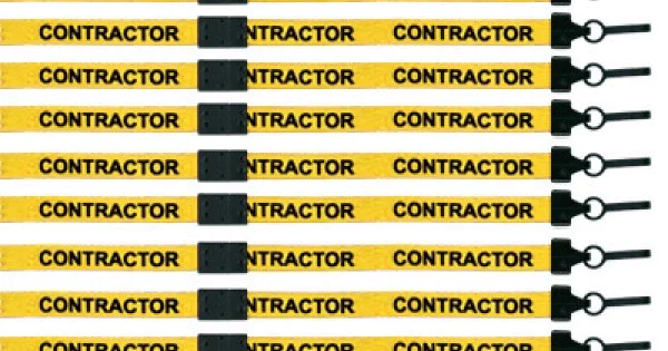 Yellow Contractor Lanyards With Safety Breakaway Clip