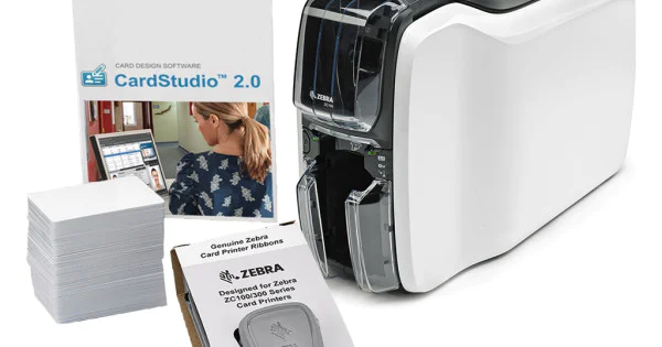 ZC100 Zebra ID Card Printer Bundle